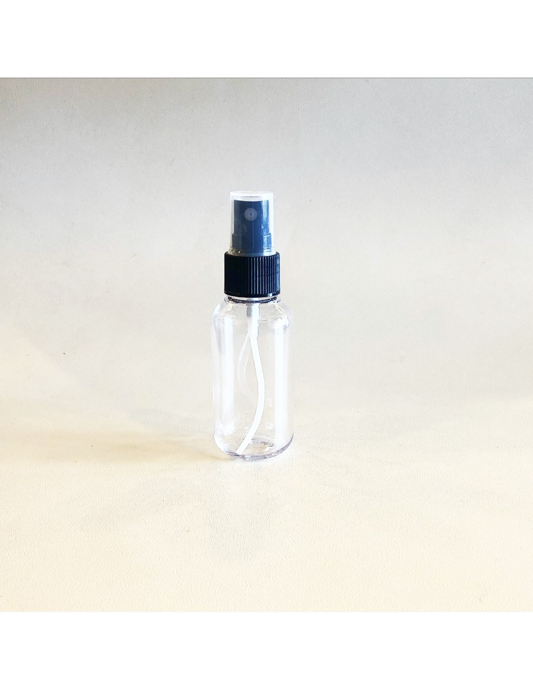 แพคละ 3 ขวด-ขวดสเปรย์พลาสติกใส PET บ่าโค้งมน ขนาดบรรจุ 30 ml หัวสเปรย์สีดำฝาครอบพลาสติกใส